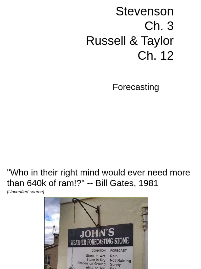 Stevenson Chapter 3 - Forecasting | PDF | Forecasting | Regression Analysis