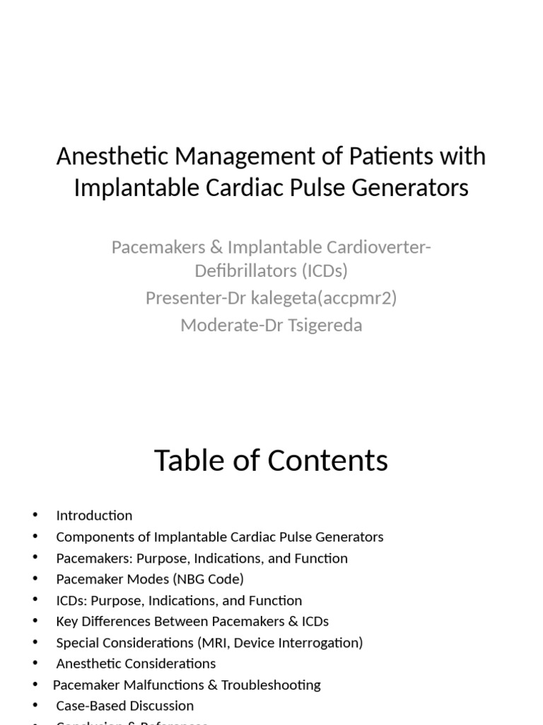 anesthesia for patients with ICPGD final (1) | PDF | Artificial Cardiac ...