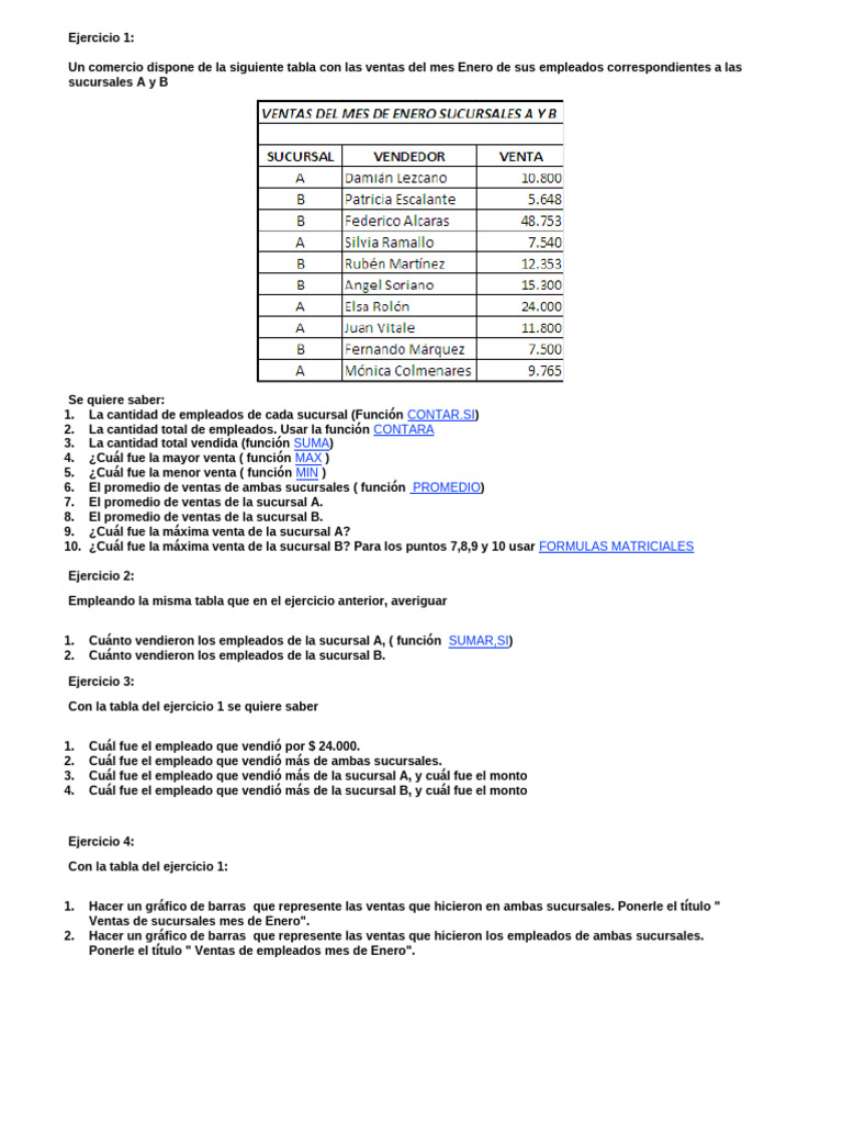 Ejercicio Excel | PDF