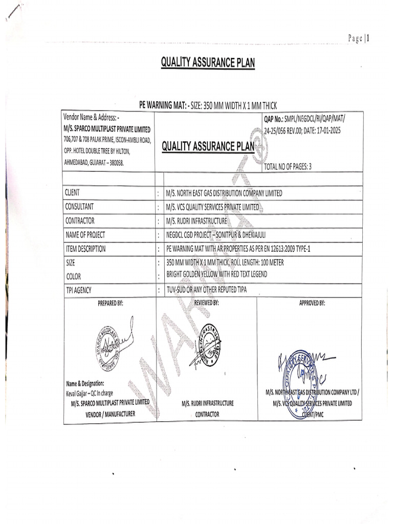 Approved QAP Warning Mat1 | PDF