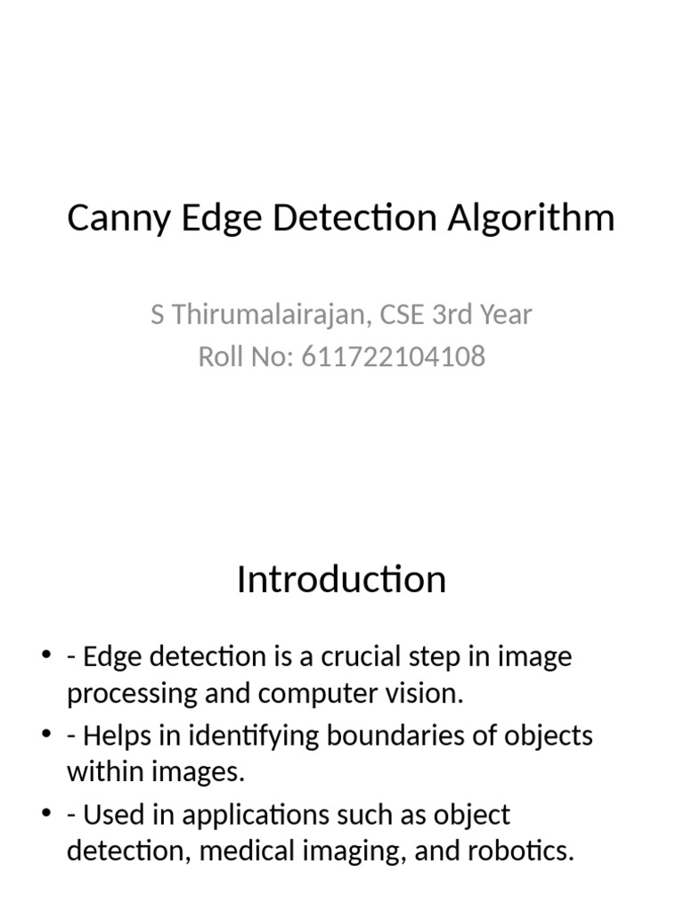 Canny Edge Detection Enhanced | PDF