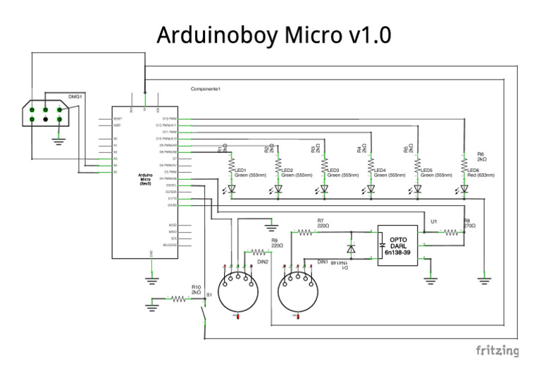 Arduinoboy Micro-Electronic Schematic | PDF