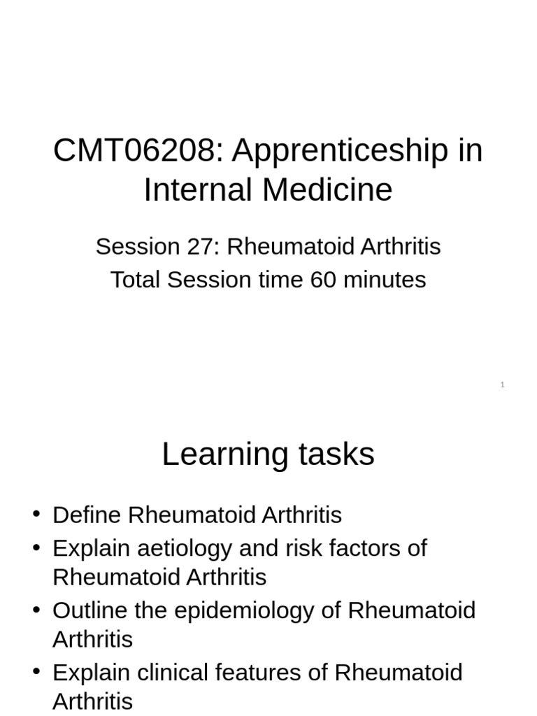 Session 27 Rhematoid Arthritis Pdf Arthritis Rheumatoid Arthritis