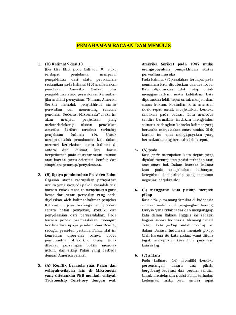 [Pembahasan] PBM dan PPU 011 | PDF