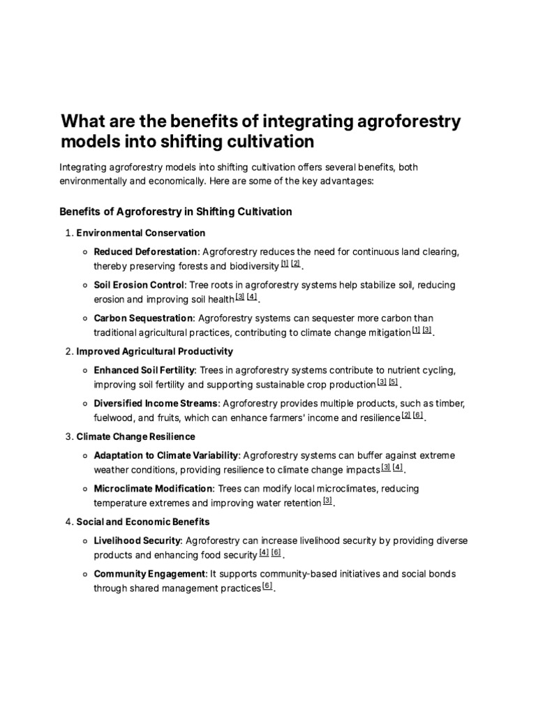What Are The Benefits of Integrating Agroforestry | PDF | Agriculture ...