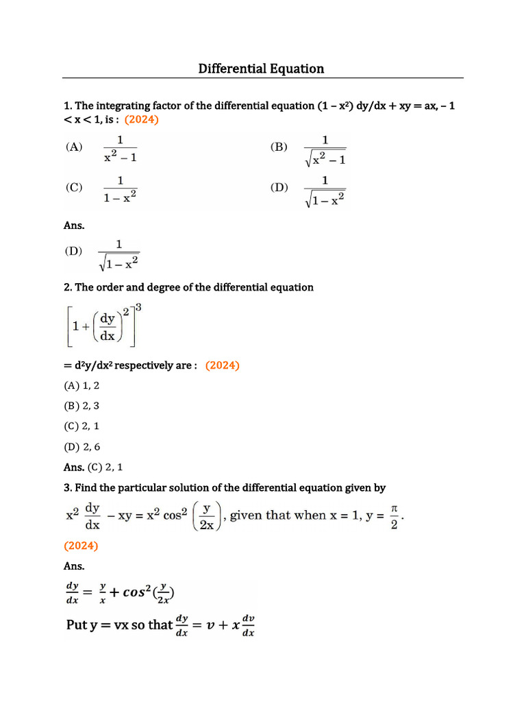 Differential Equation | PDF