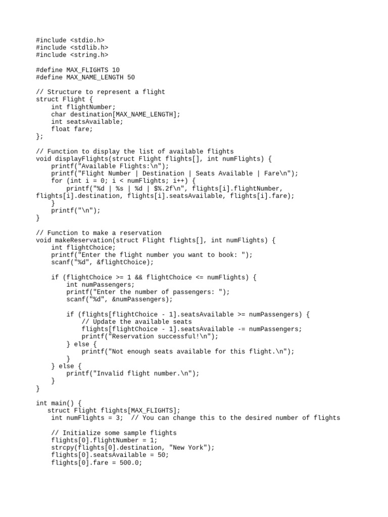 Airline Reservation System | PDF | Computer Science | Computing