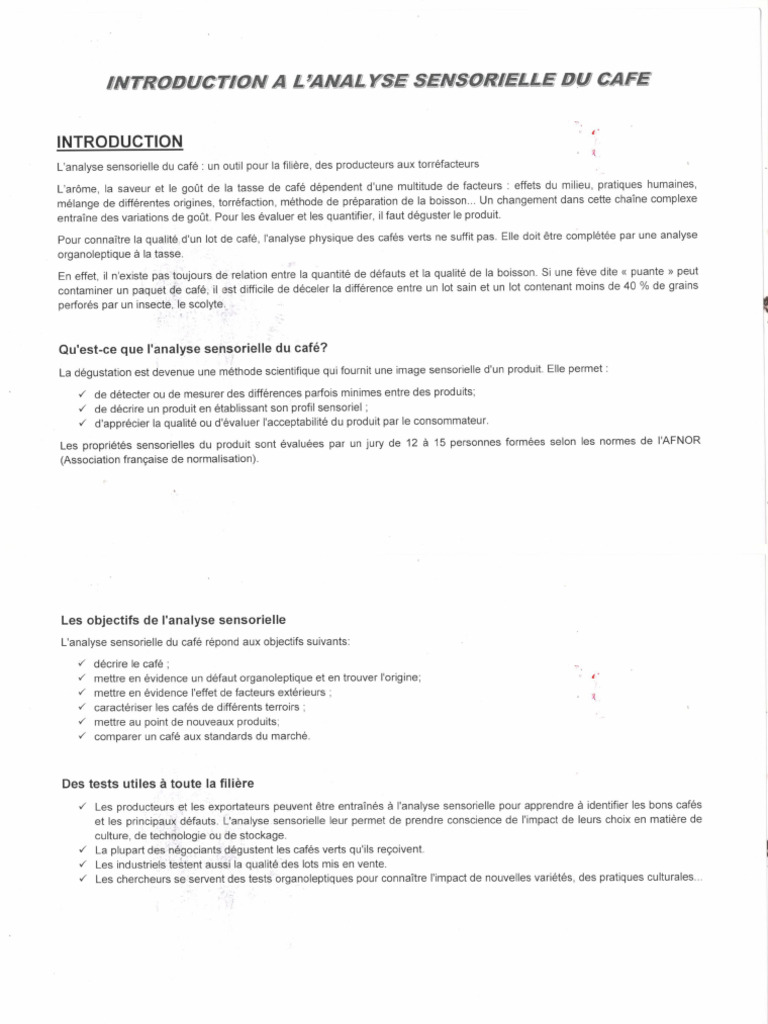 Analyse Sensorielle (Début) | PDF