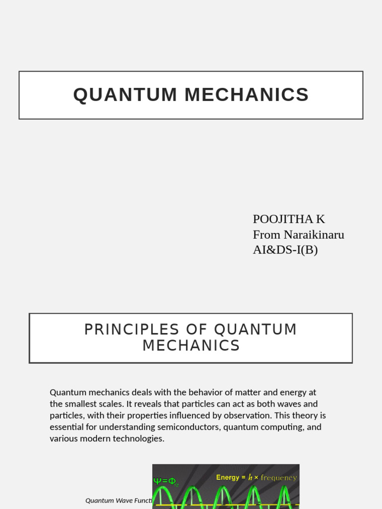 Principles of Quantum Mechanics Explained | PDF