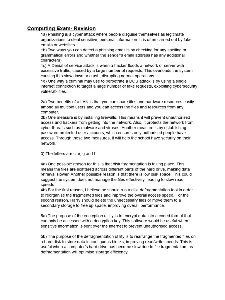 Computing Exam- Revision | PDF | Computer Security | Security