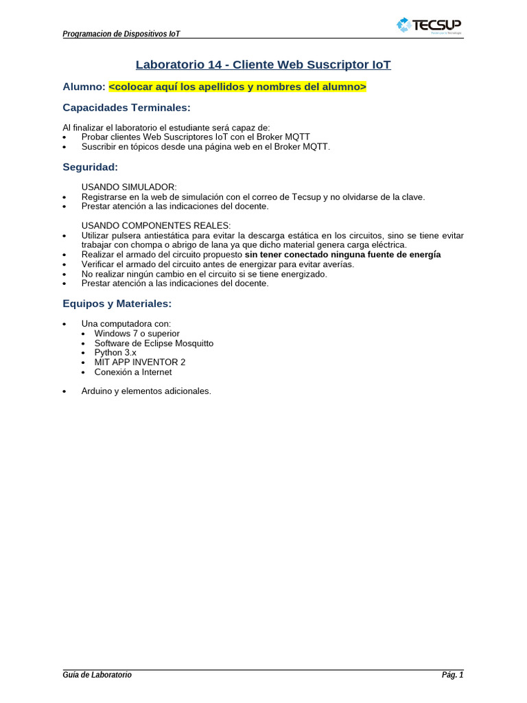 Lab14 Cliente Web Suscriptor IoT4 | PDF | Aplicación web | Red mundial
