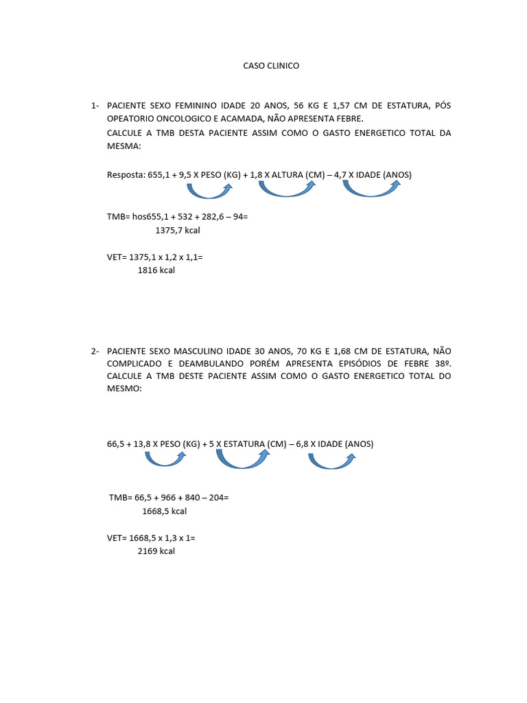 Correção Caso Clinico Formula Harris | PDF