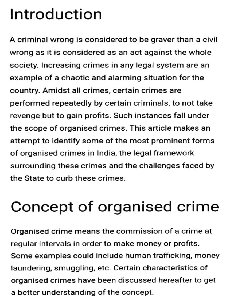 organized crimes | PDF | Smuggling | Crimes