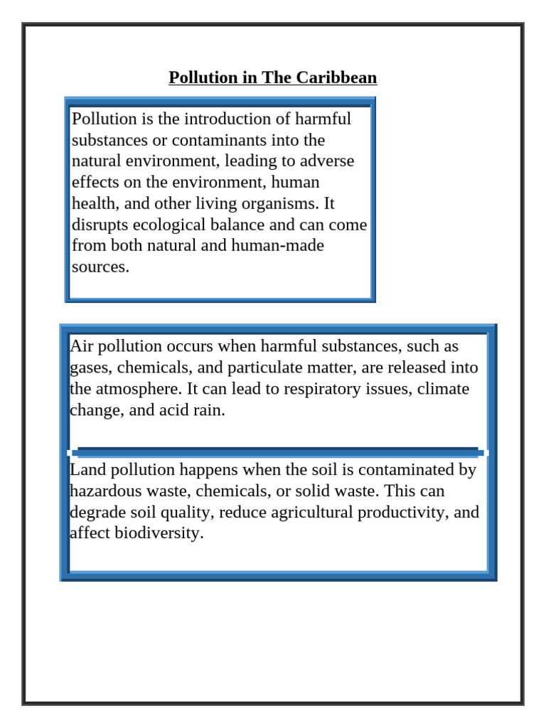 Pollution in The Caribbean | PDF | Water Pollution | Pollution