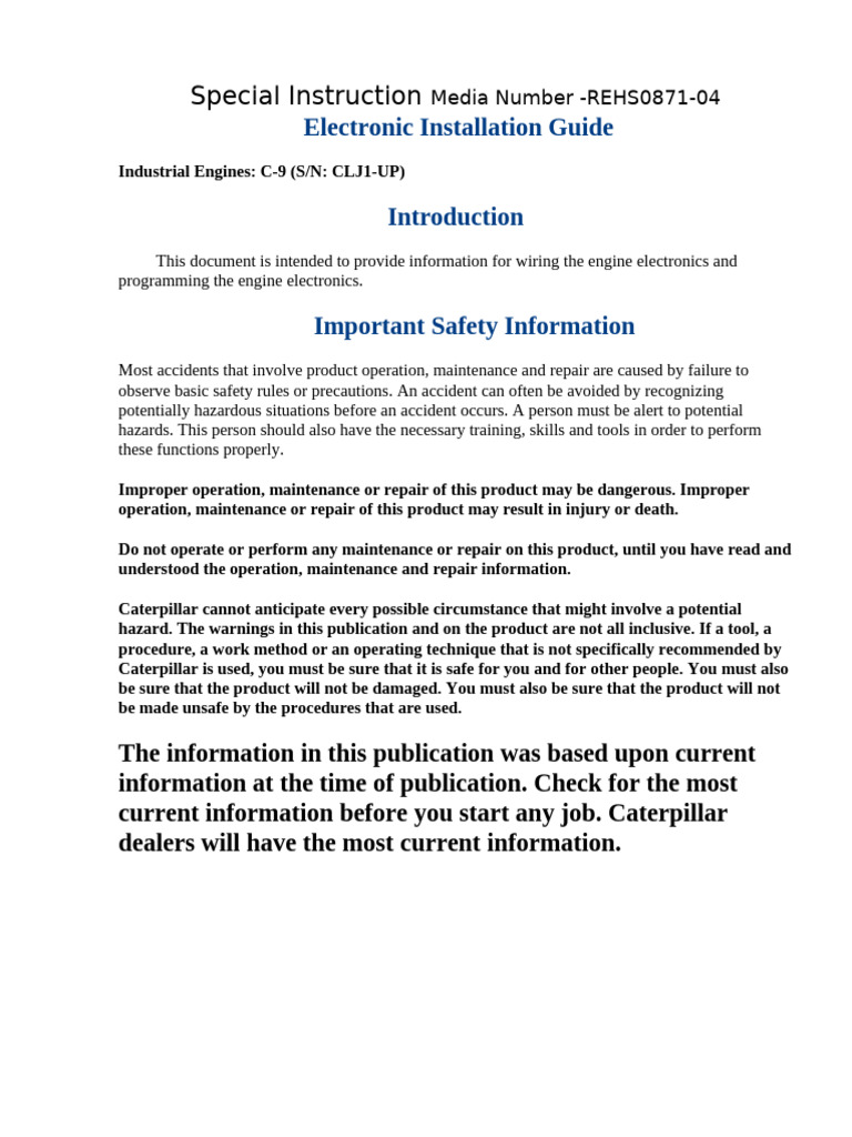 Special Instruction (Electronic Insallation) | PDF | Electrical ...