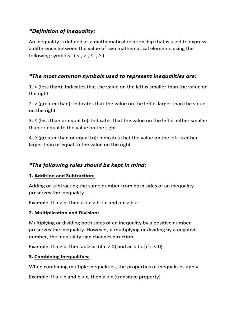 Inequality 1 | PDF