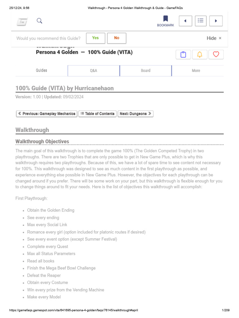Walkthrough - Persona 4 Golden Walkthrough & Guide - GameFAQs | PDF ...