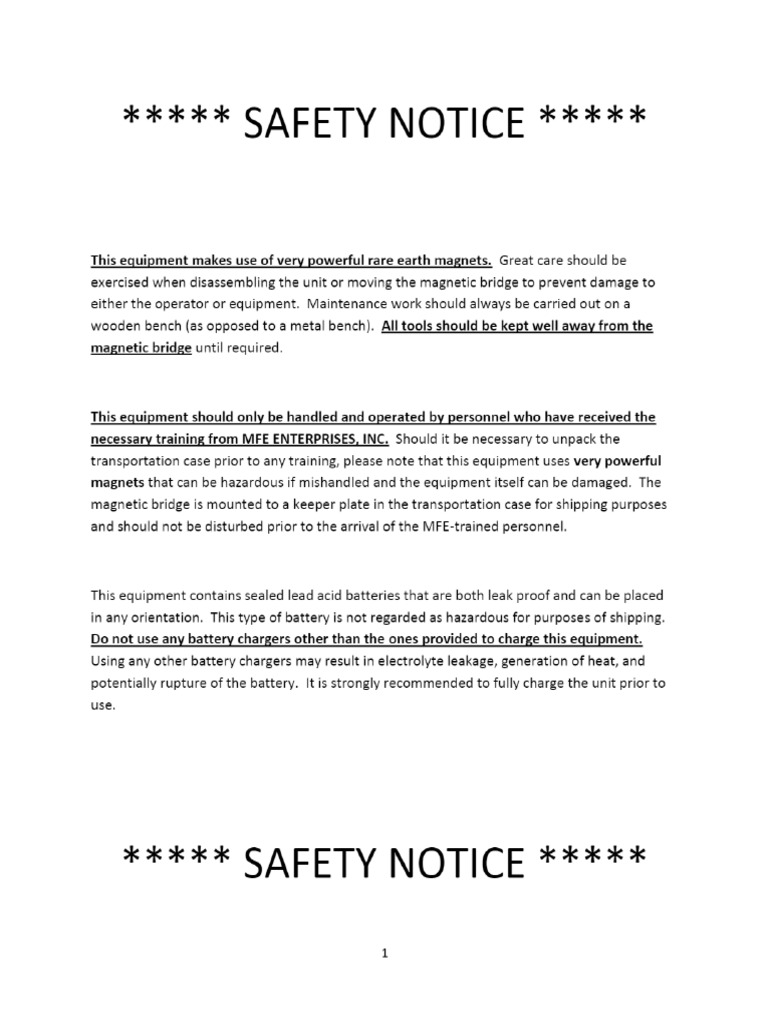 MFE Enterprises Mark III Operations Manual - Compressed | PDF