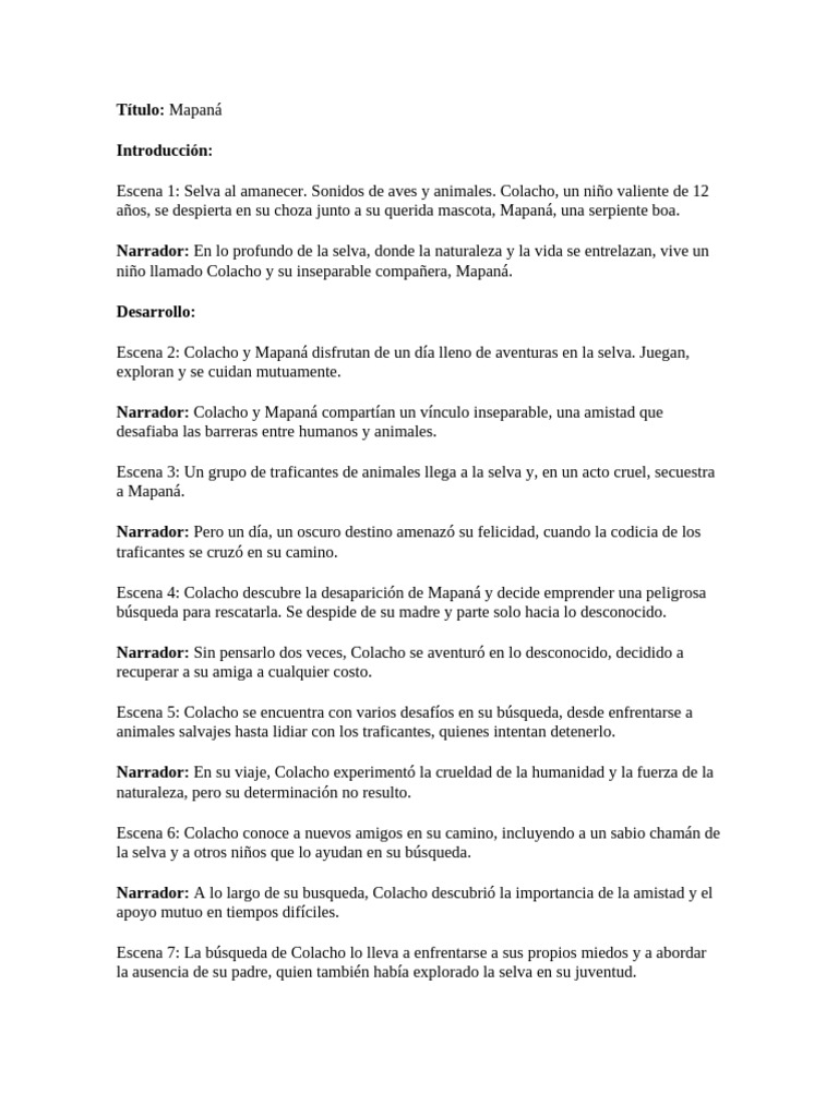 Mapaná Guión - Docx1 | PDF