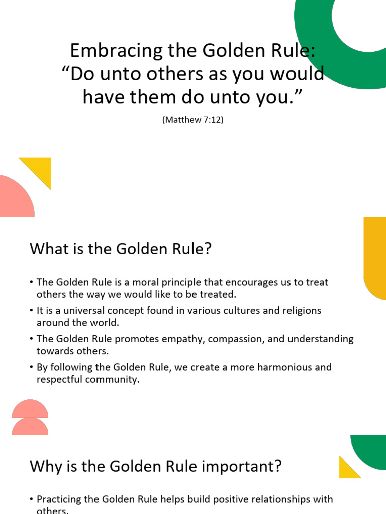 The Importance Of The Golden Rule Pdf