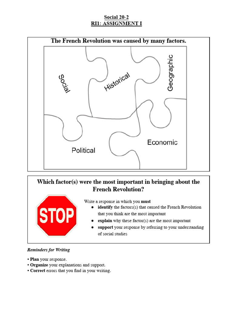 WR1 French Revolution Causes - Factors | PDF