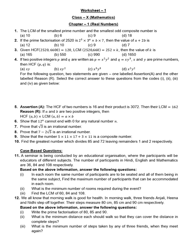 Chapter 1 (Real Numbers) | PDF | Numbers | Prime Number