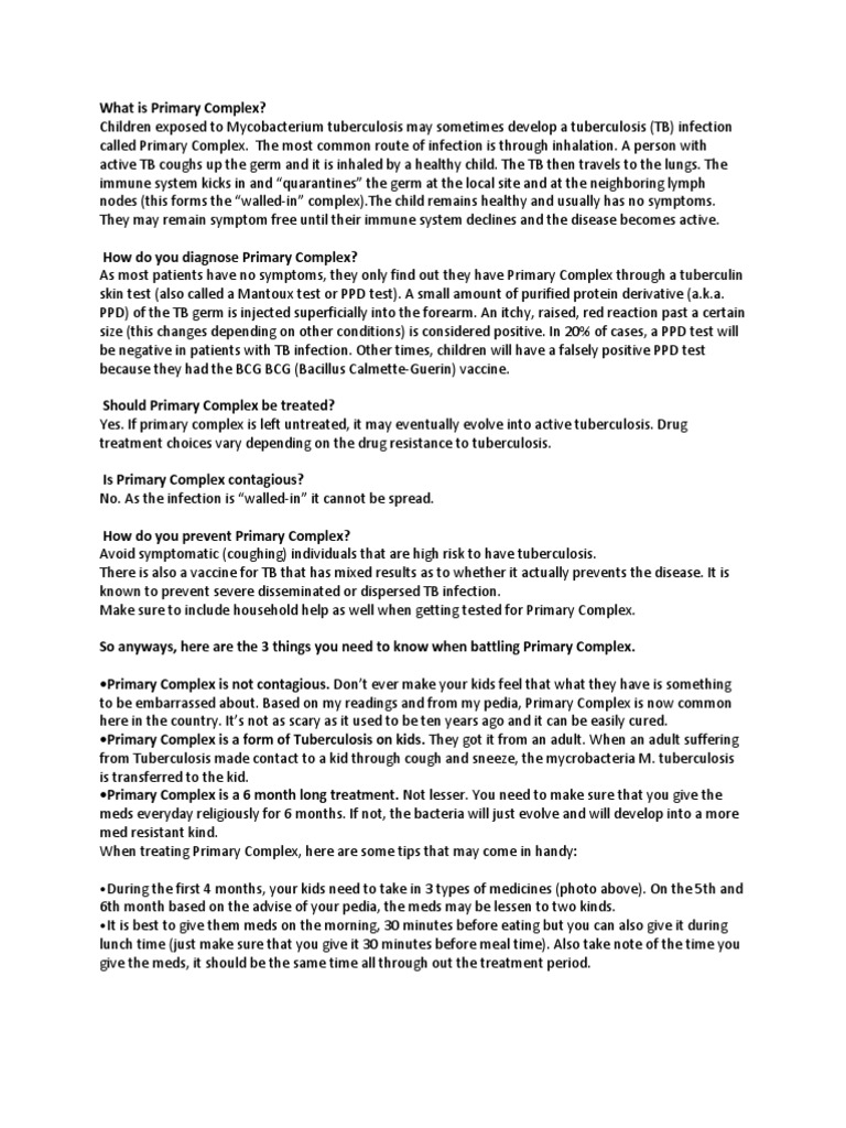 What Is Primary Complex | PDF | Tuberculosis | Infection