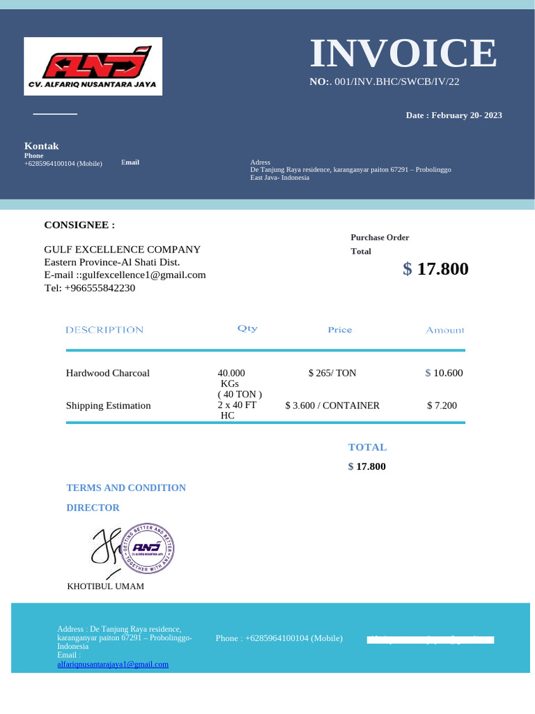 Invoice - Gulf Excellence Company | PDF | Banks | Banking