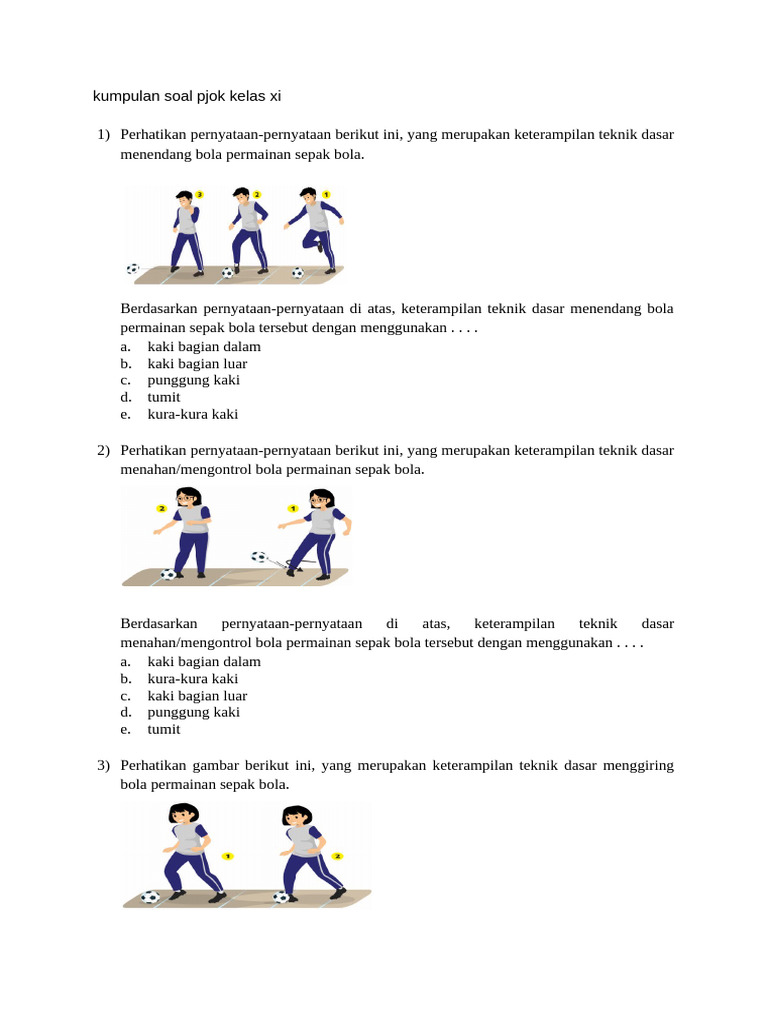 kumpulan soal pjok kelas xi | PDF
