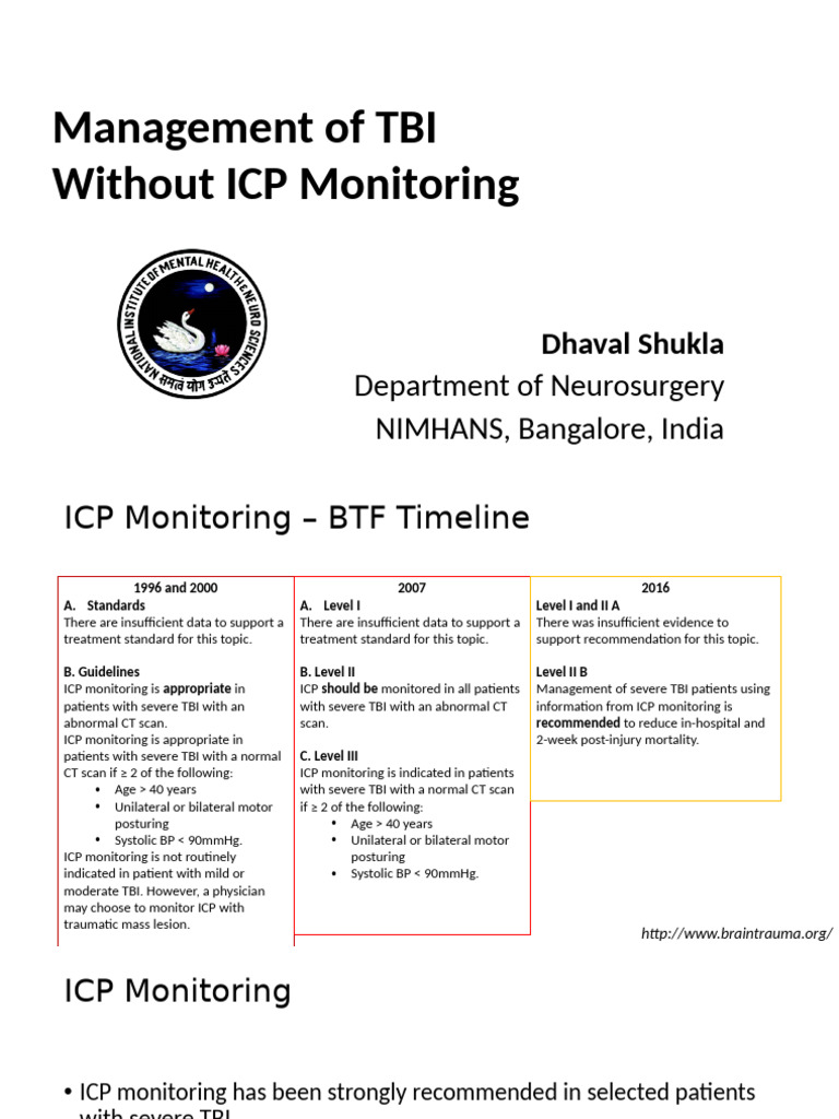 TBI Management Without ICP Monitoring | PDF | Traumatic Brain Injury ...