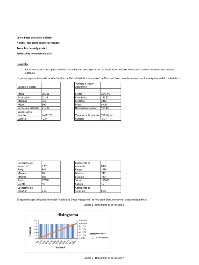 Práctica Estadistica | PDF | Media | Estadísticas descriptivas