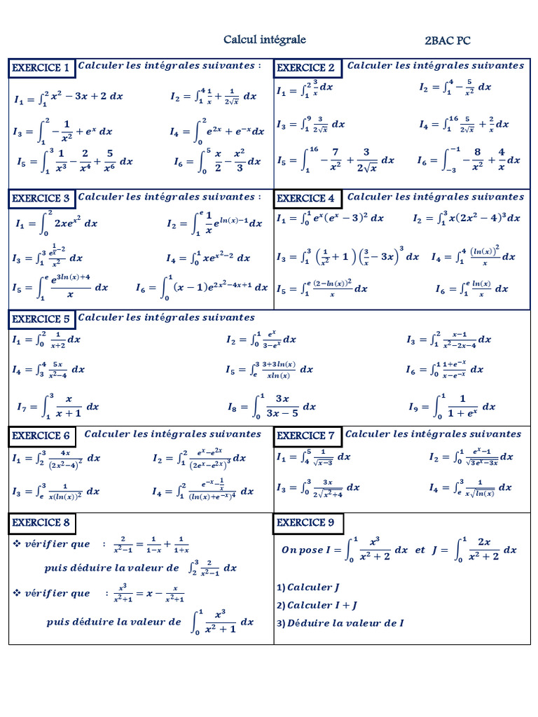 CALCULE INTEGRALE 2BAC ECO-Copier23 | PDF