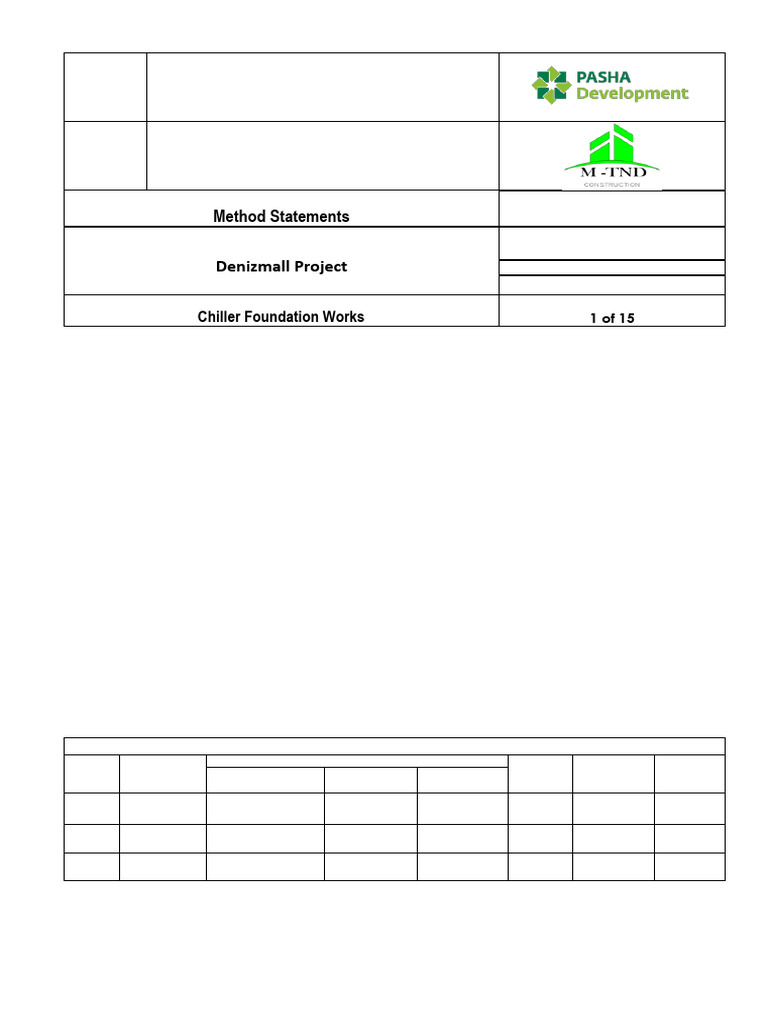 Method of Statement For Chiller Foundation Works | PDF | Concrete ...