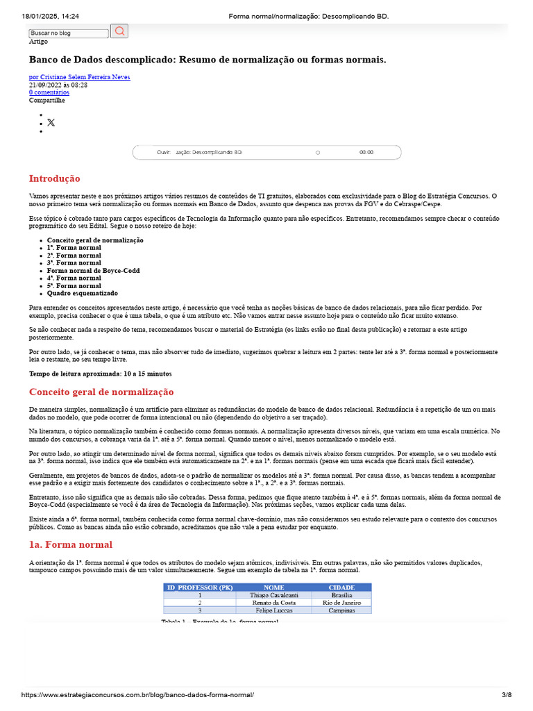 Normalização e Formas Normais | PDF | Base de dados relacional | Tabela ...