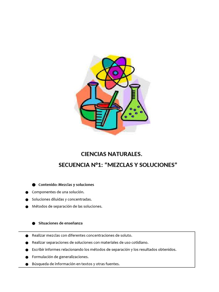 Secuencia Importante Mezclas y Soluciones | PDF