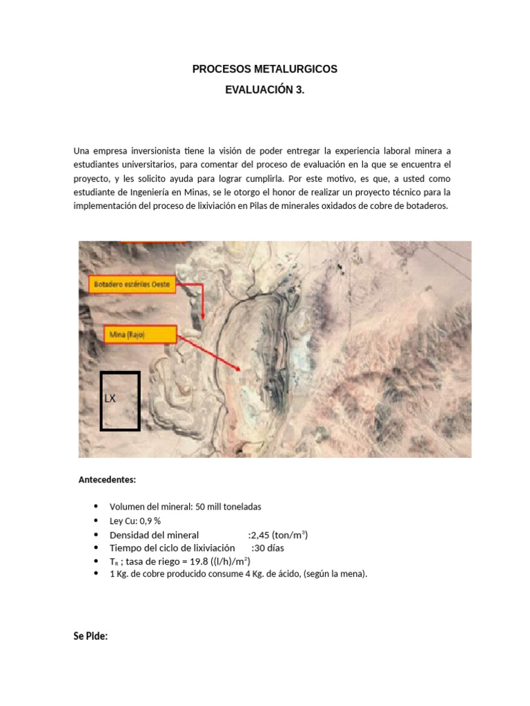 Procesos Metalurgicos_evaluacion 3 (1) | PDF | Cobre | Minerales