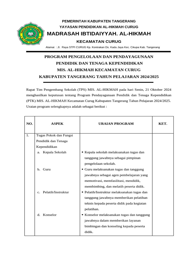 Program Pendayagunaan Pendidik Dan Tenaga Kependidikan | PDF