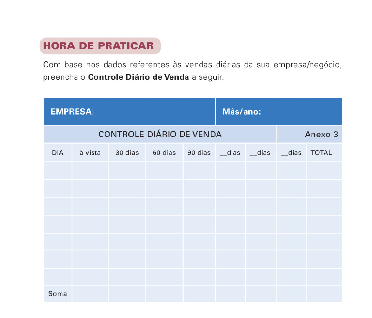 Controle Diário de Venda_Modelo | PDF