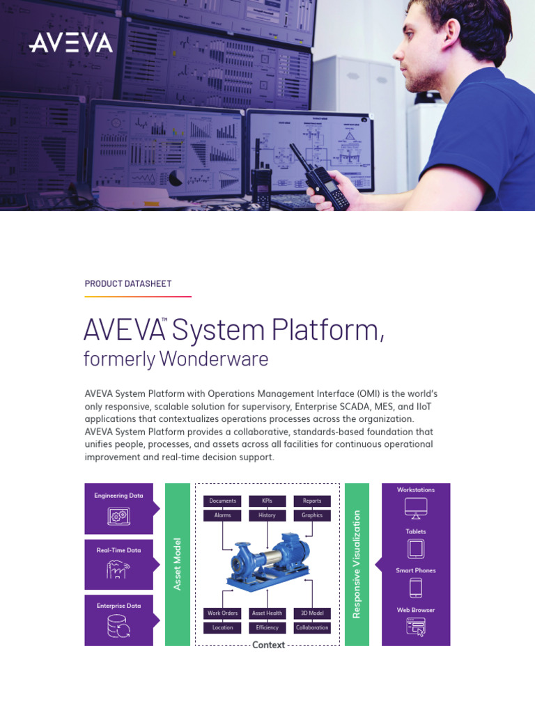 Datasheet AVEVA SystemPlatform EN | PDF | Cloud Computing | Programmable Logic Controller