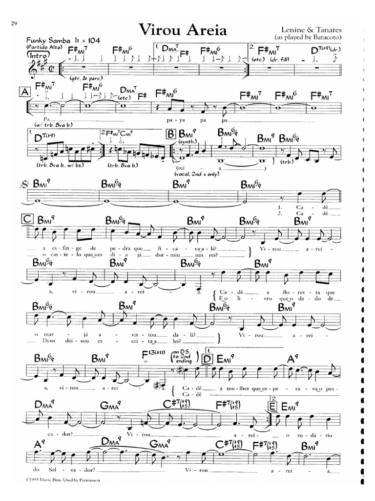 Virou Areia Real Latin Charts | PDF