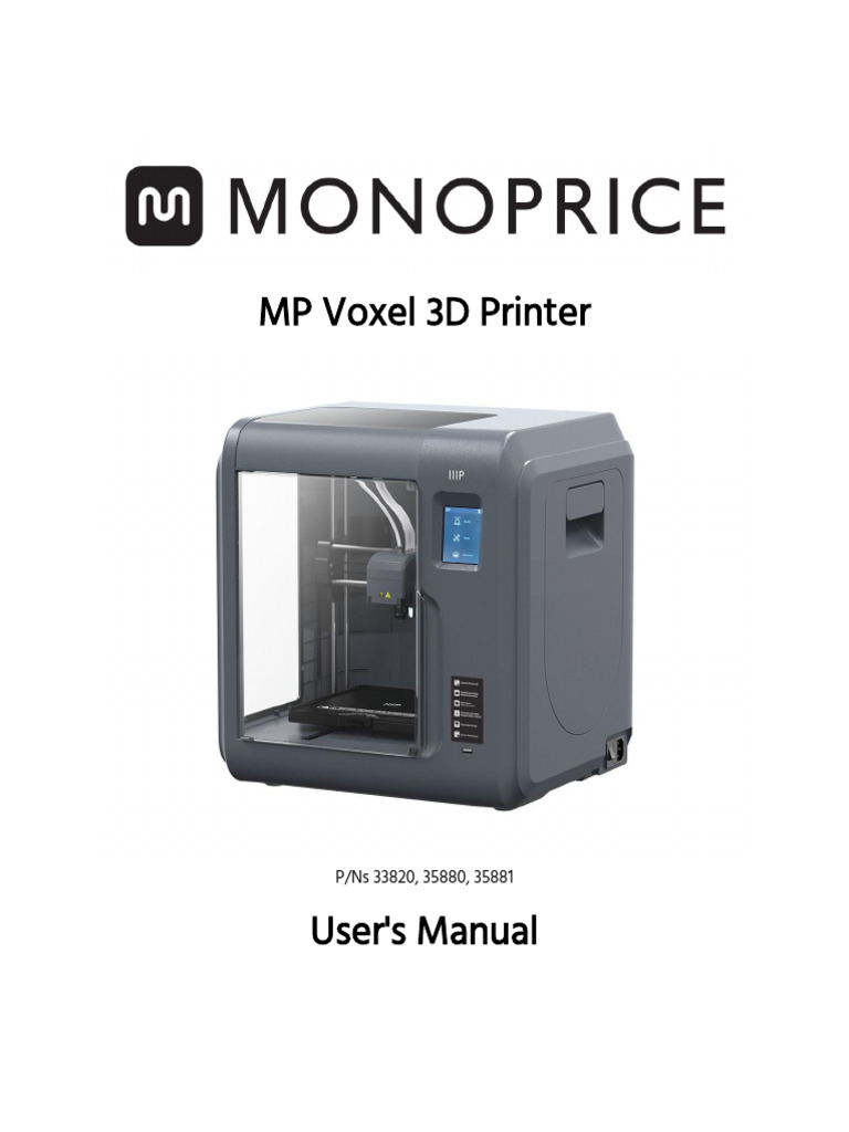 MP Voxel 3D Printer User Manual | PDF | Wi Fi | Electromagnetic ...