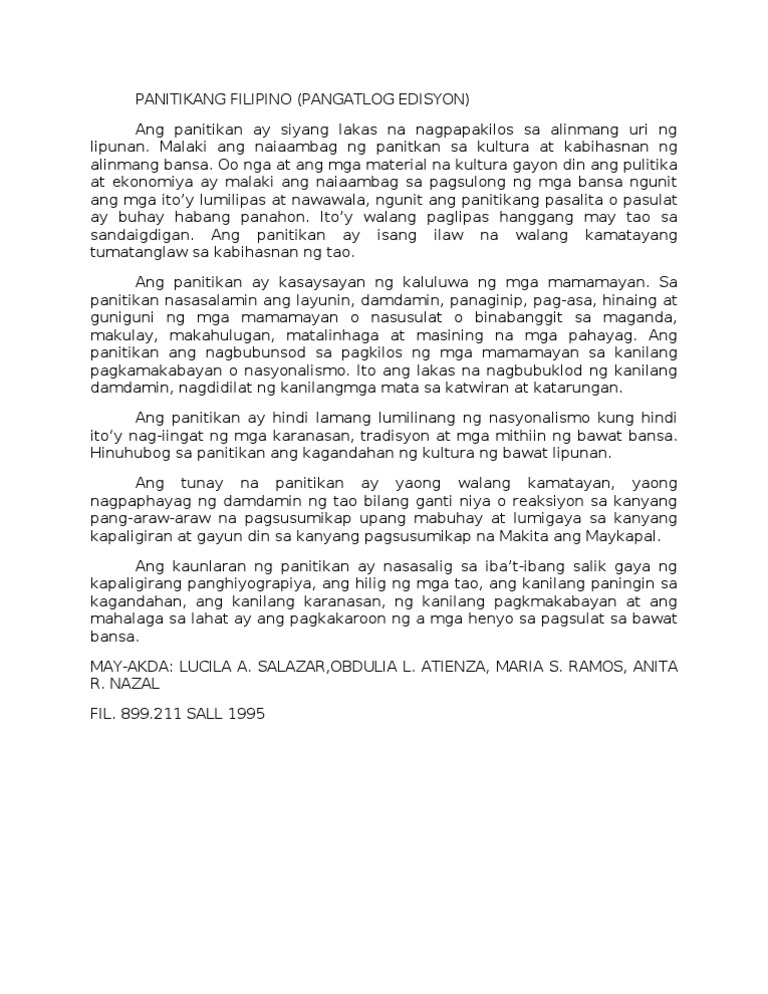 Panitikang Filipino | PDF