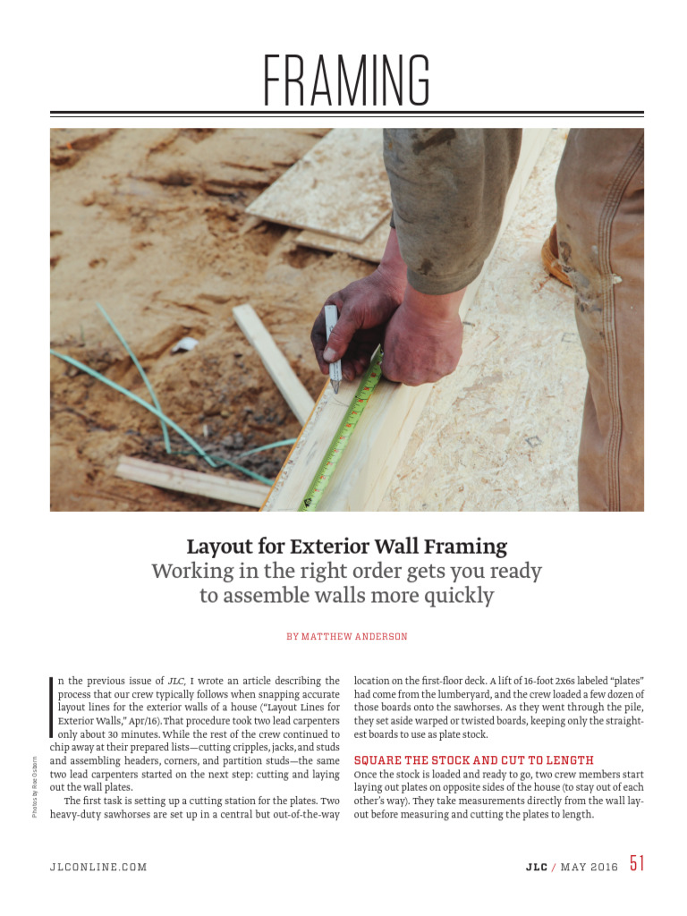 JLC Online Article PDF - 0316c - JLC - Foundations - L PDF | PDF | Framing (Construction) | Wall