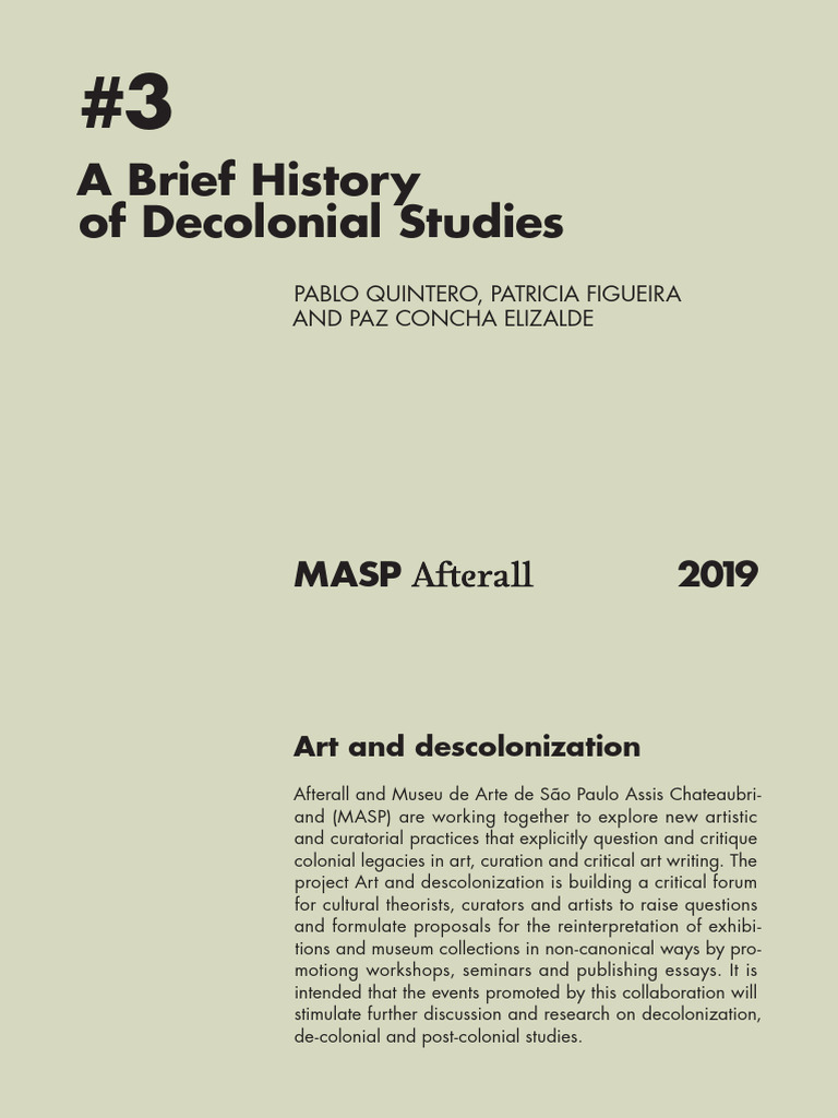 A Brief History of Decolonial Studies | PDF | Colonialism | Cultural ...