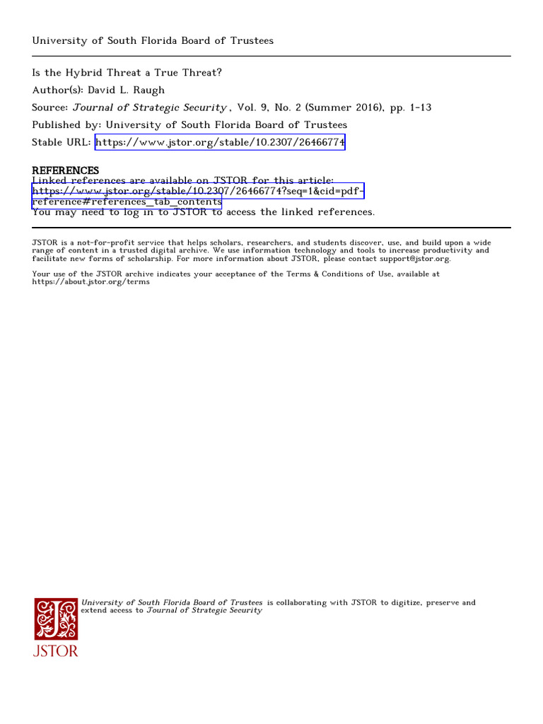 Raugh HybridThreatTrue 2016 | PDF | Cyberwarfare | Security