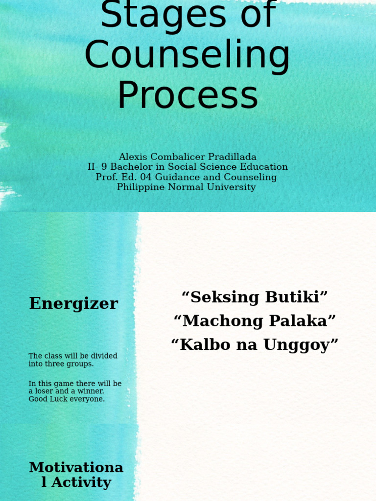 Counseling Process Stages Explained | PDF | Nonverbal Communication ...