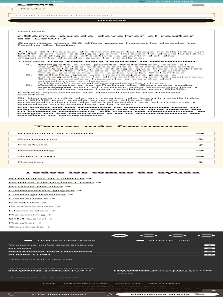 ¿Cómo Puedo Devolver El Router de Lowi Lowi | PDF | Enrutador (Computación) | Telecomunicaciones