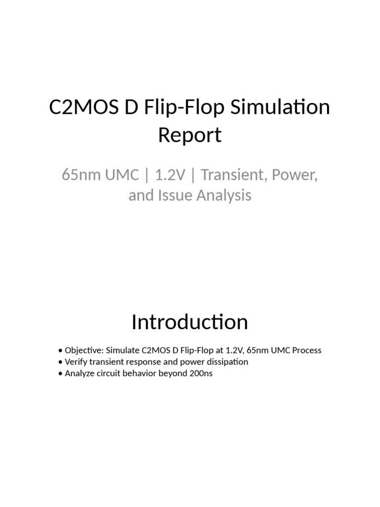 C2MOS D Flip-Flop Simulation Results | PDF