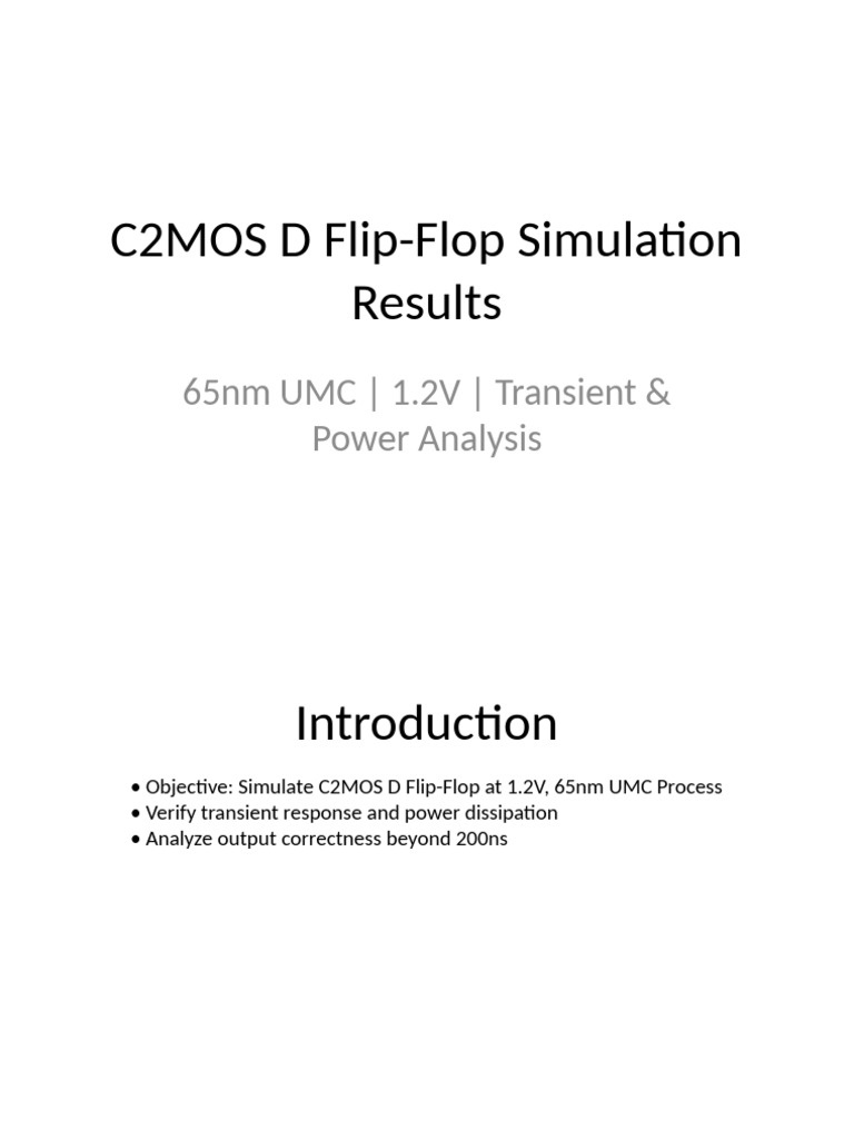c2mos Dff Simulation Ppt | PDF
