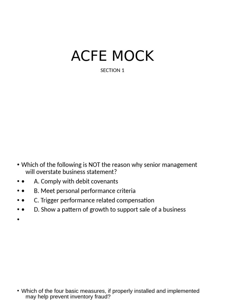 Acfe Mock 20 | PDF | Bribery | Corruption